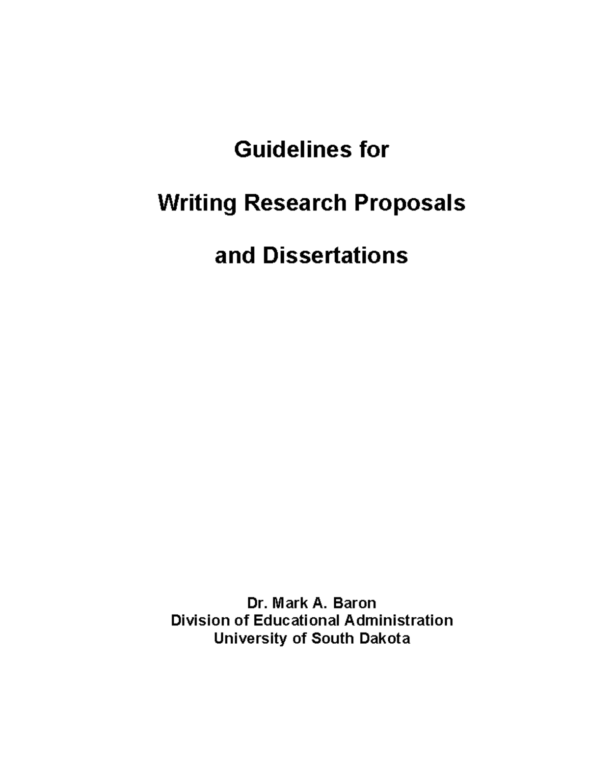 Dissertation guidelines - Guidelines for Writing Research Proposals and ...