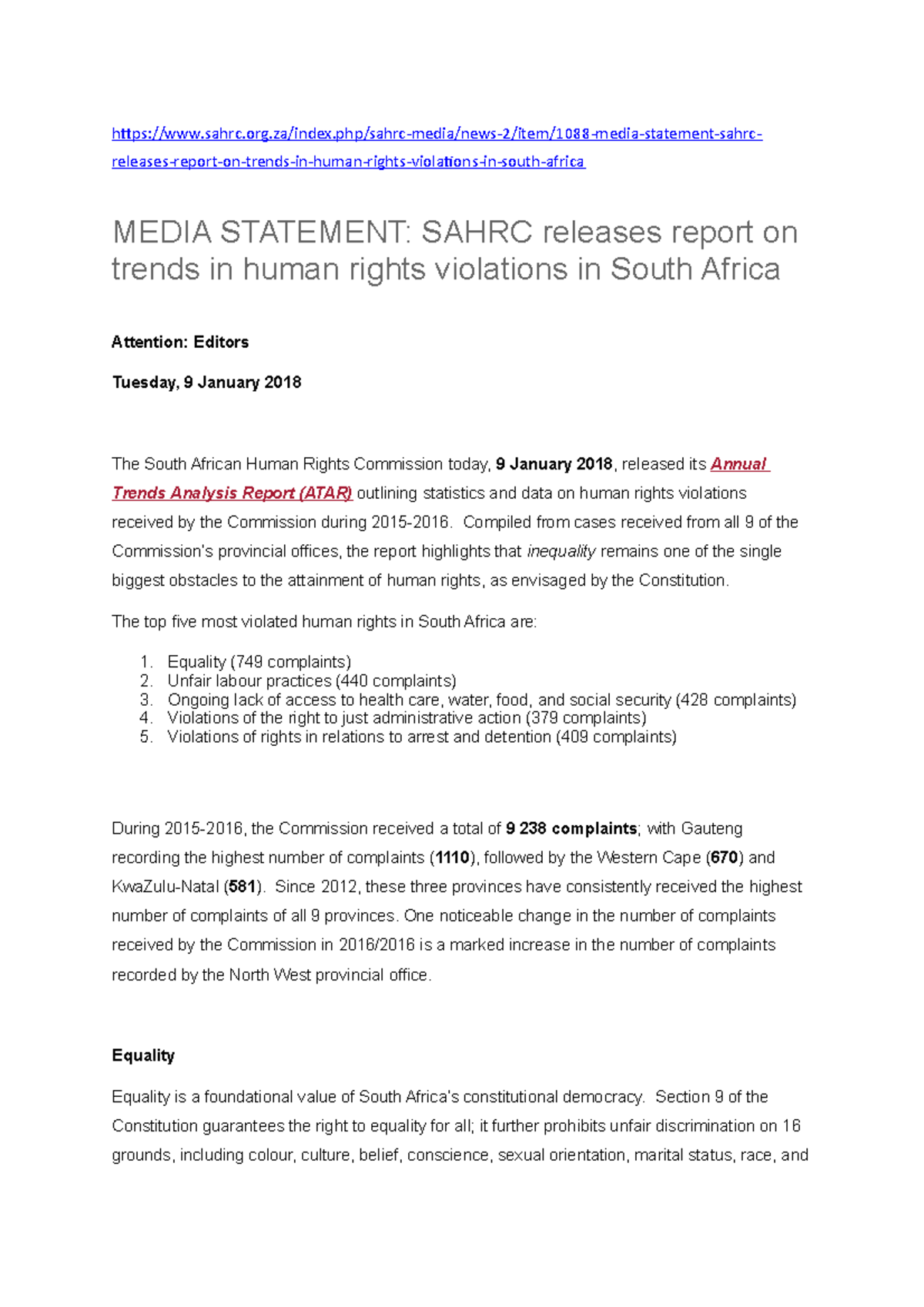 Health Media Satement - sahrc.org/index.php/sahrc-media/news-2/item ...