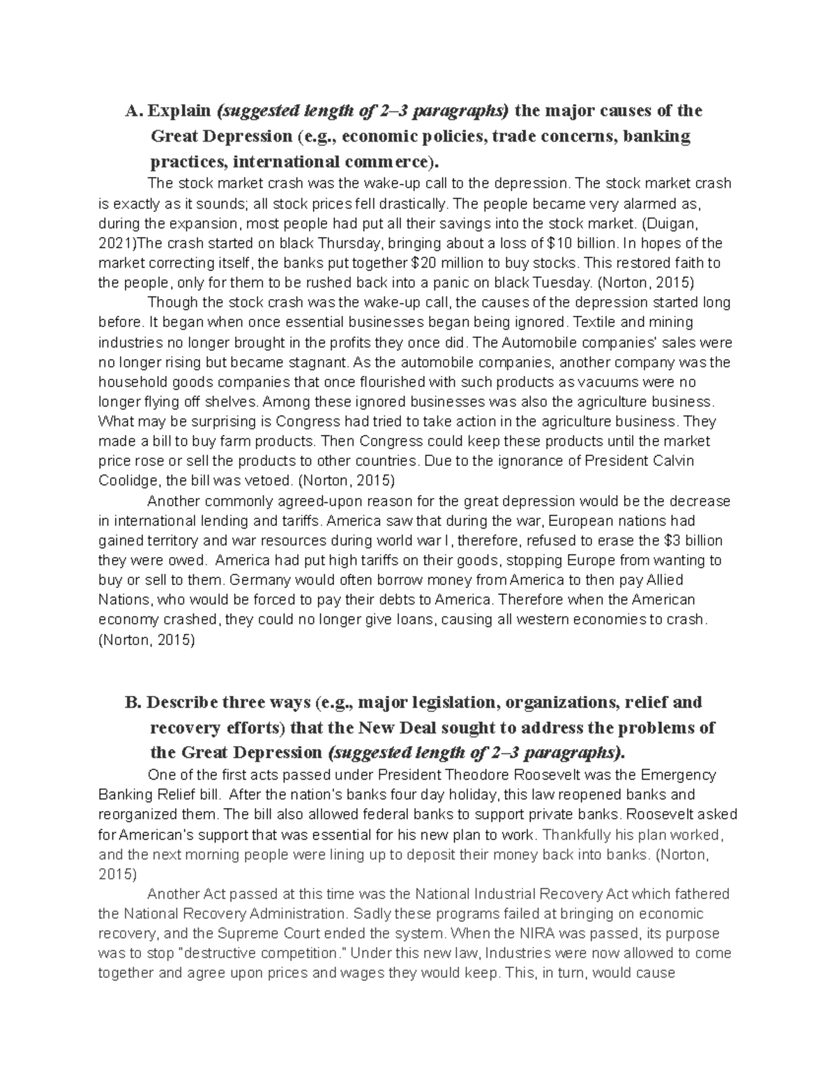 U.S. History Task 4 (1920-1970s) - A. Explain (suggested length of 2–3 ...