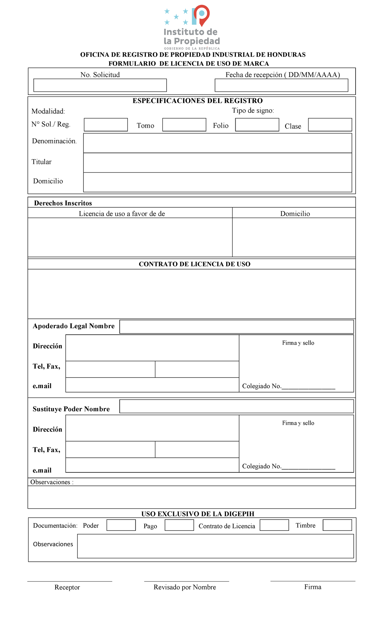 Licencia de Uso de Marcas - OFICINA DE REGISTRO DE PROPIEDAD INDUSTRIAL ...