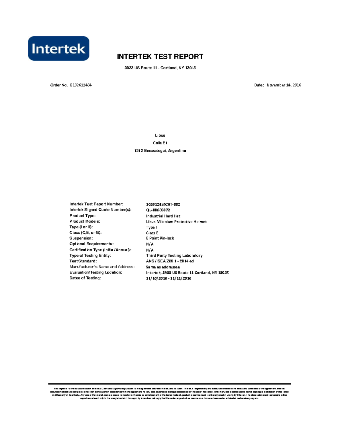 Milenium Ansiz 89 1 Intertek TEST 20 1 4 Rachet Plástico marca libus ...