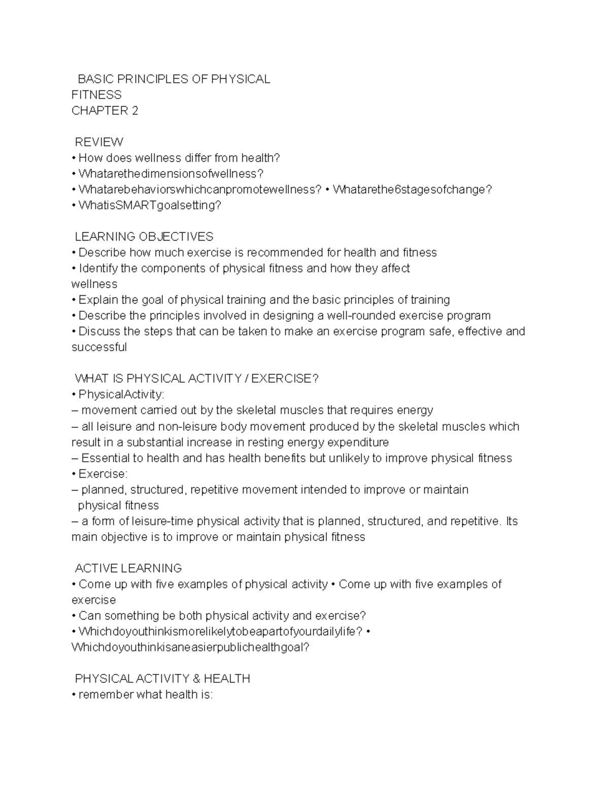 Basic Principles OF Physical - BASIC PRINCIPLES OF PHYSICAL FITNESS ...