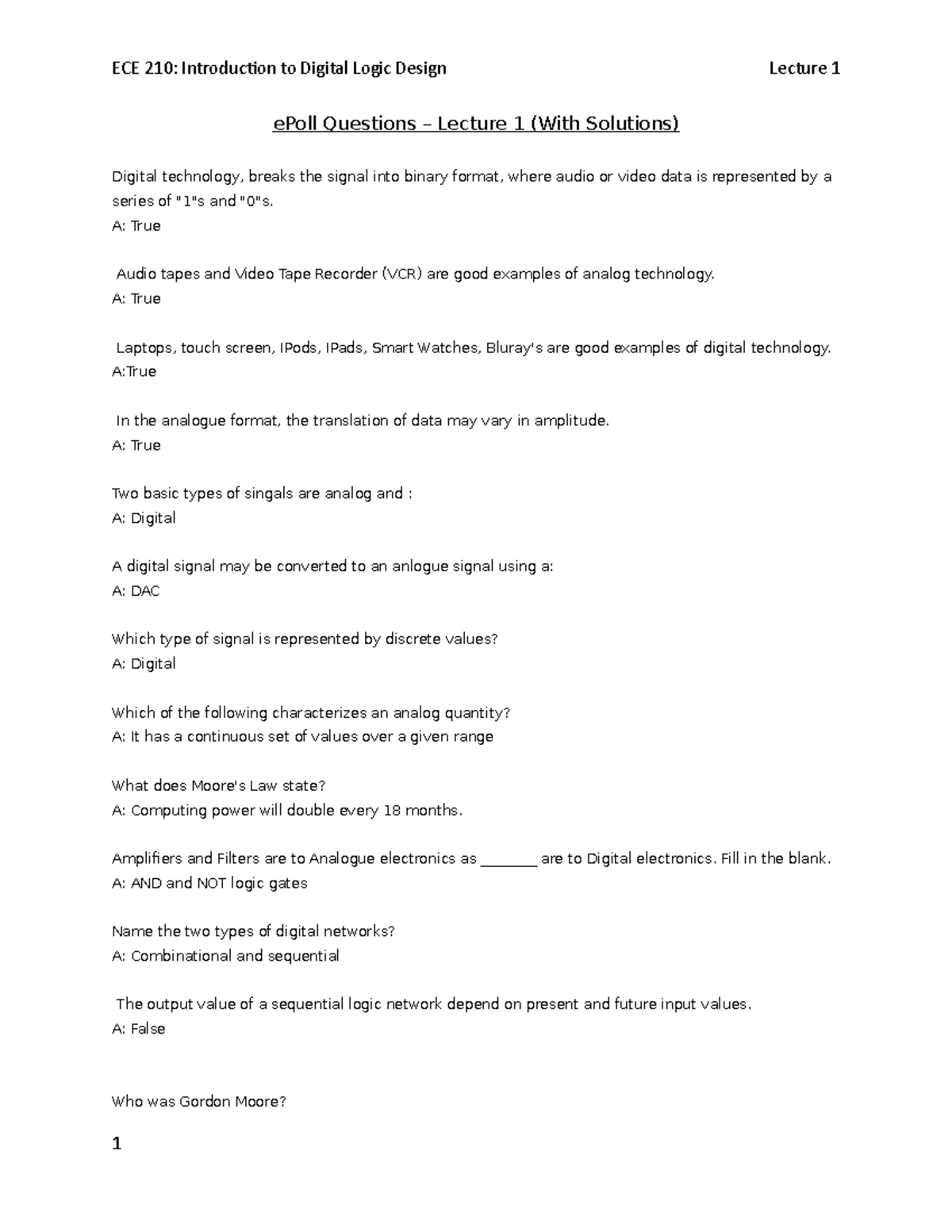 Question Lec 1 Electric Circuits in ECET 224 - ECE 210: Introduction to ...