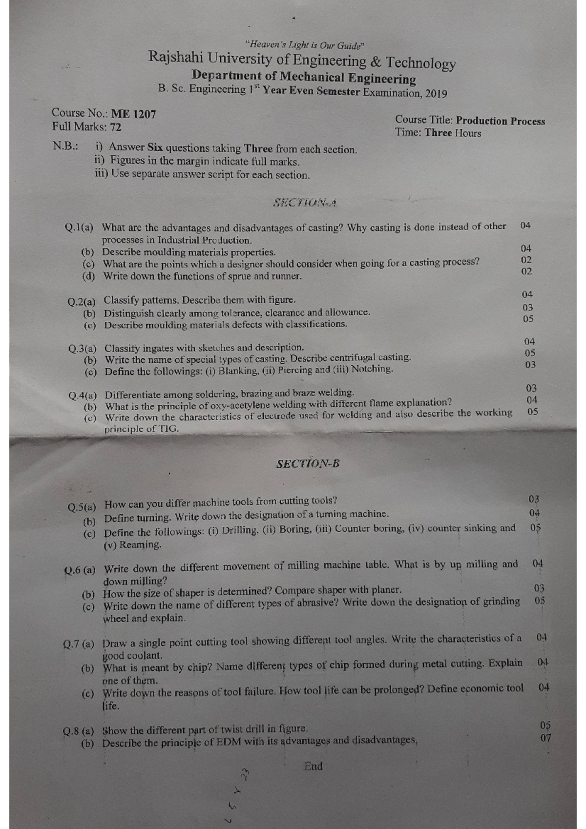 Questions - Production Process - Studocu