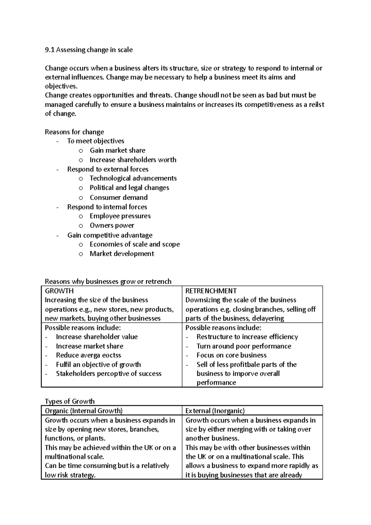 9.1 - Assessing change in scale - 9 Assessing change in scale Change ...