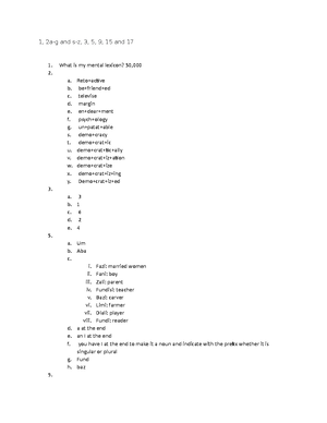 Ling class notes - Linguistic knowledge: o What do you have to know in ...