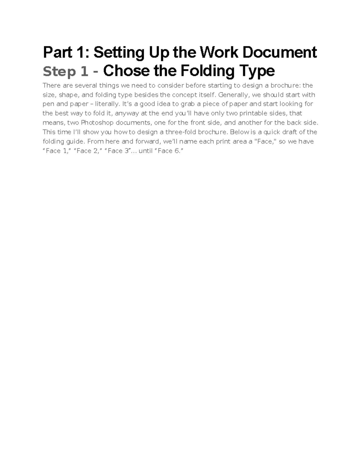3 folds brochure - gmmmg - Part 1: Setting Up the Work Document Step 1 ...