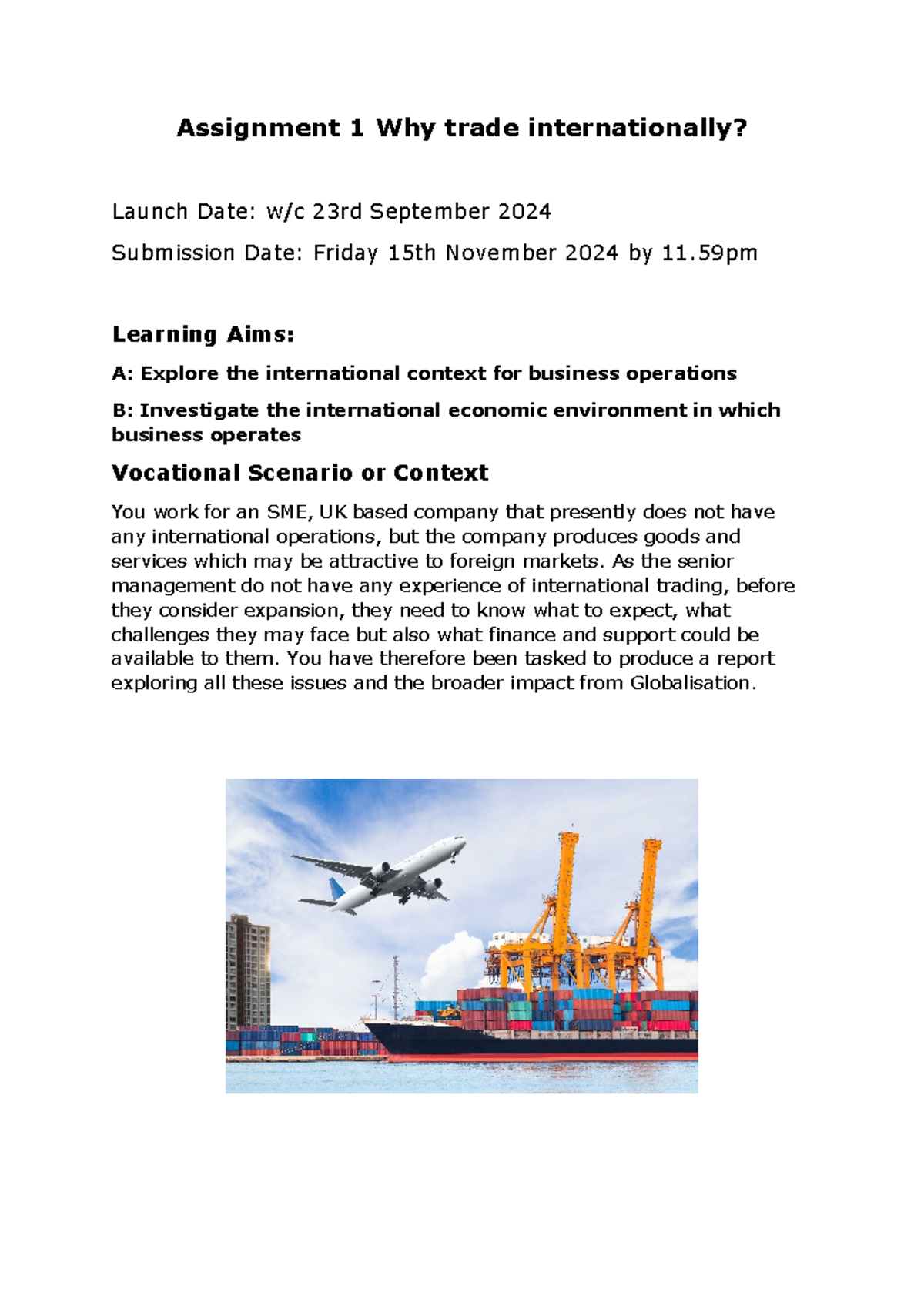 Assignment 1 Why trade internationally - Assignment 1 Why trade ...