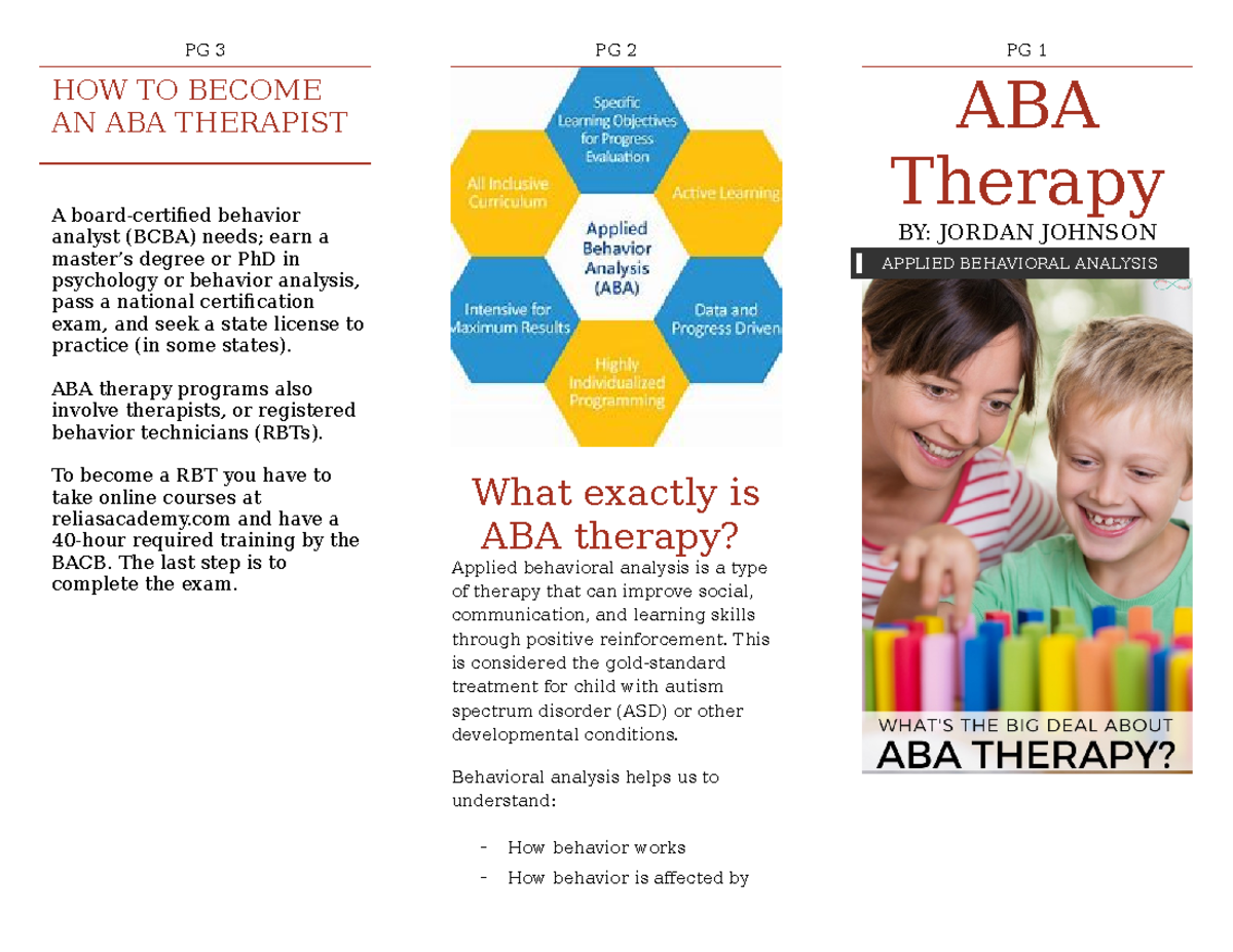 Assignment #2 eng 231 - Research - PG 3 HOW TO BECOME AN ABA THERAPIST ...