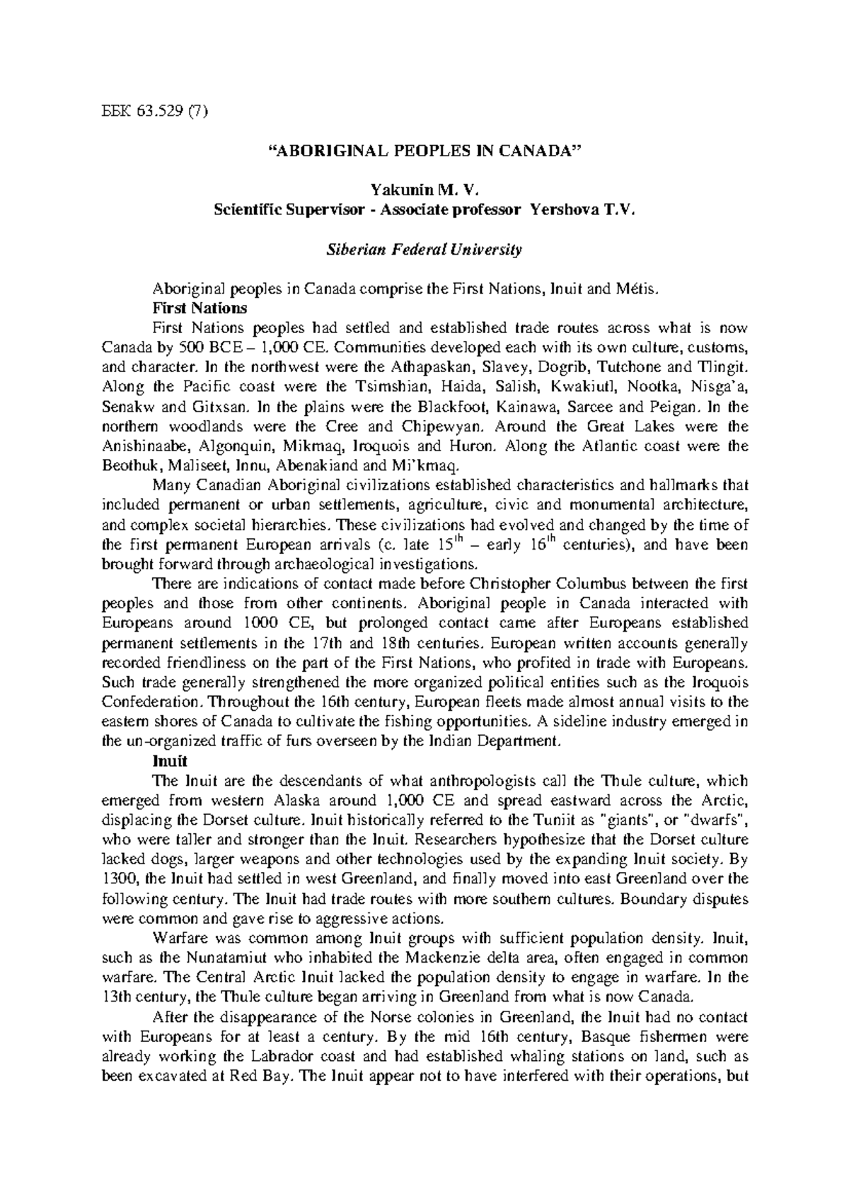 S22 164 - Summary Modern Europe - ББК 63 (7) “ABORIGINAL PEOPLES IN ...