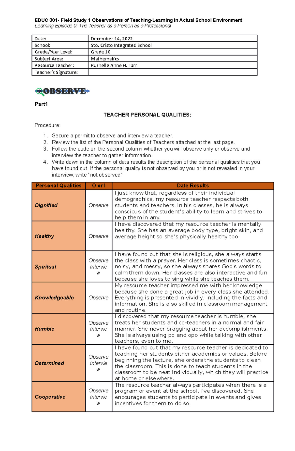 9 - fs1 - Learning Episode 9: The Teacher as a Person as a Professional ...