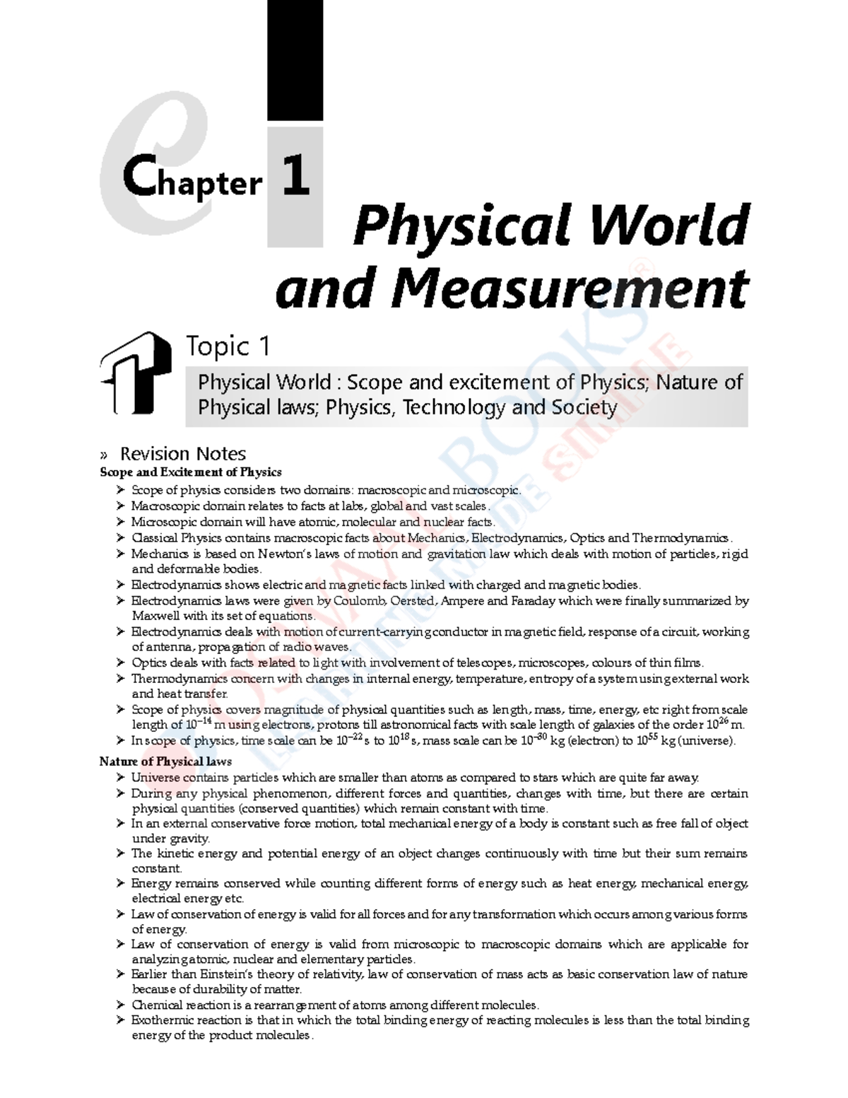 Oswaal NEET UG Physics Revision Notes - Topic 1 Physical World : Scope ...