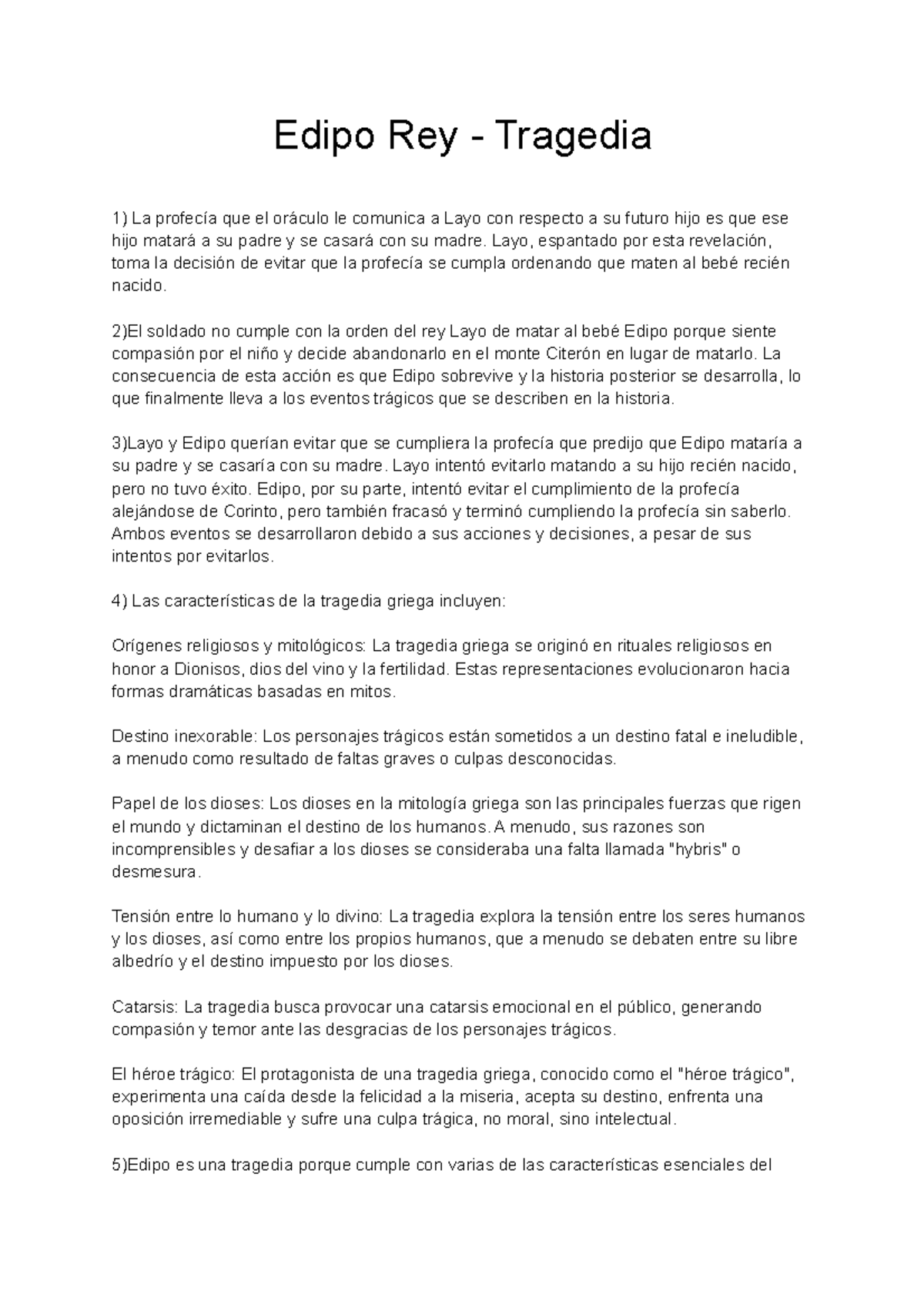 Edipo Rey - Tragedia - Layo, espantado por esta revelación, toma la ...