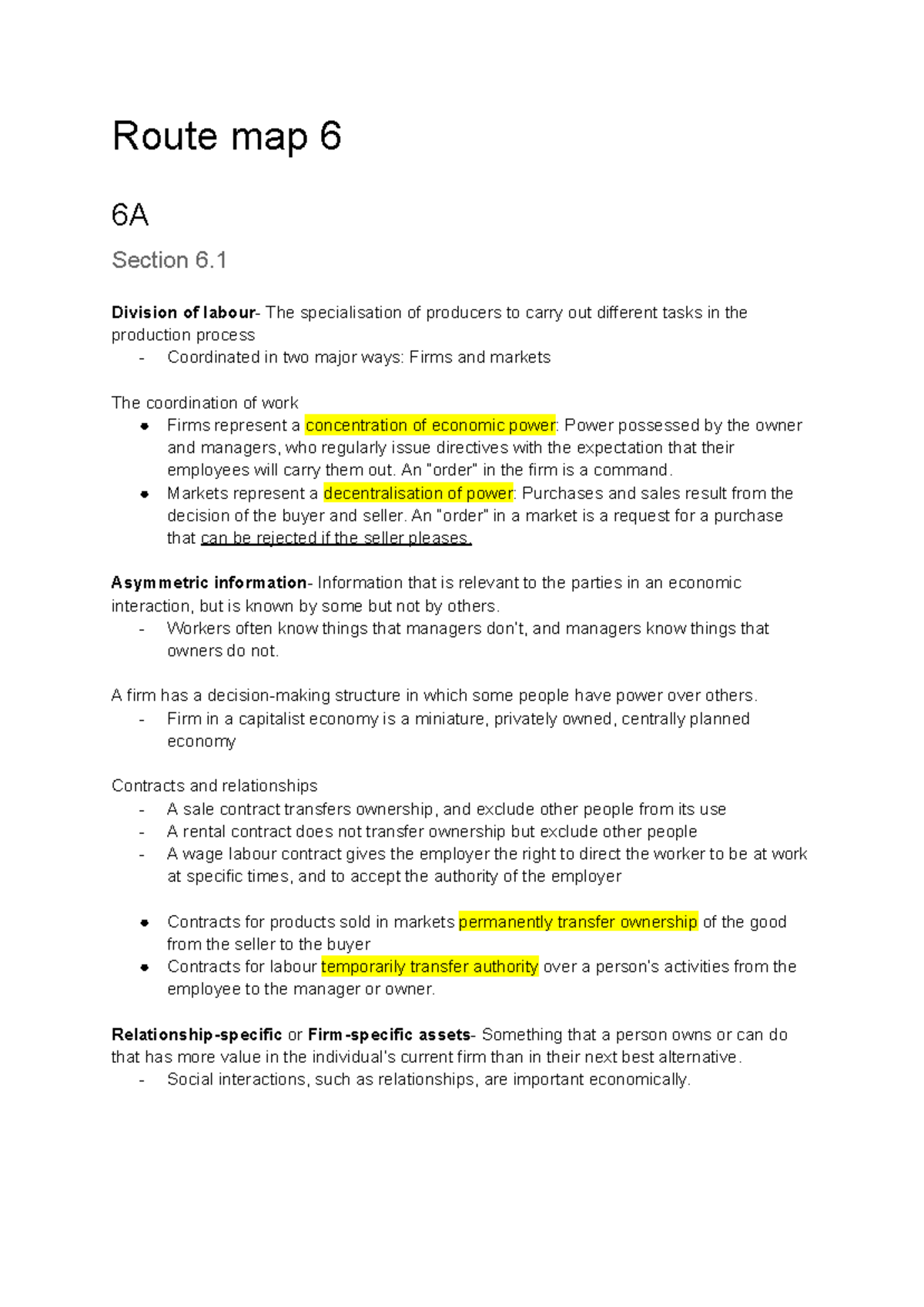 Route map 6 Reading notes - Route map 6 6A Section 6. Division of ...