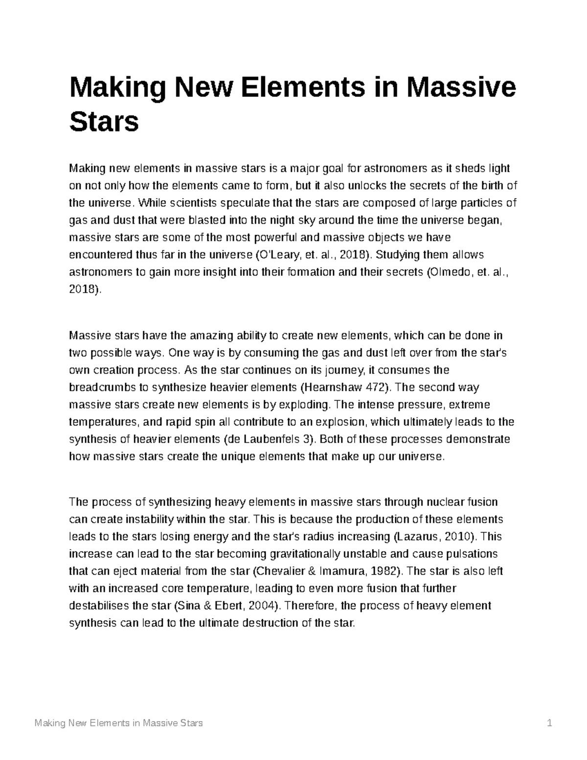 Making New Elements in Massive Stars - While scientists speculate that ...