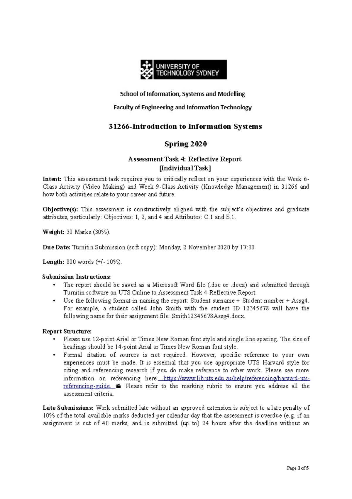 Final 2 November 2020, questions and answers - 31266-Introduction to Information Systems Spring ...