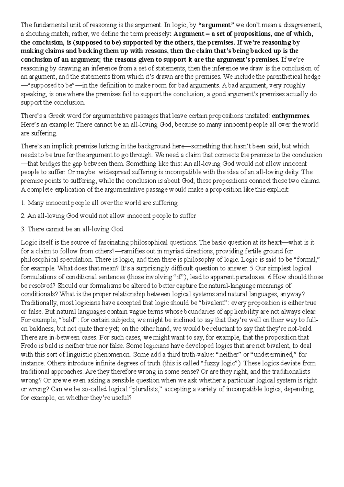 Quiz 1 Logic - review - The fundamental unit of reasoning is the ...