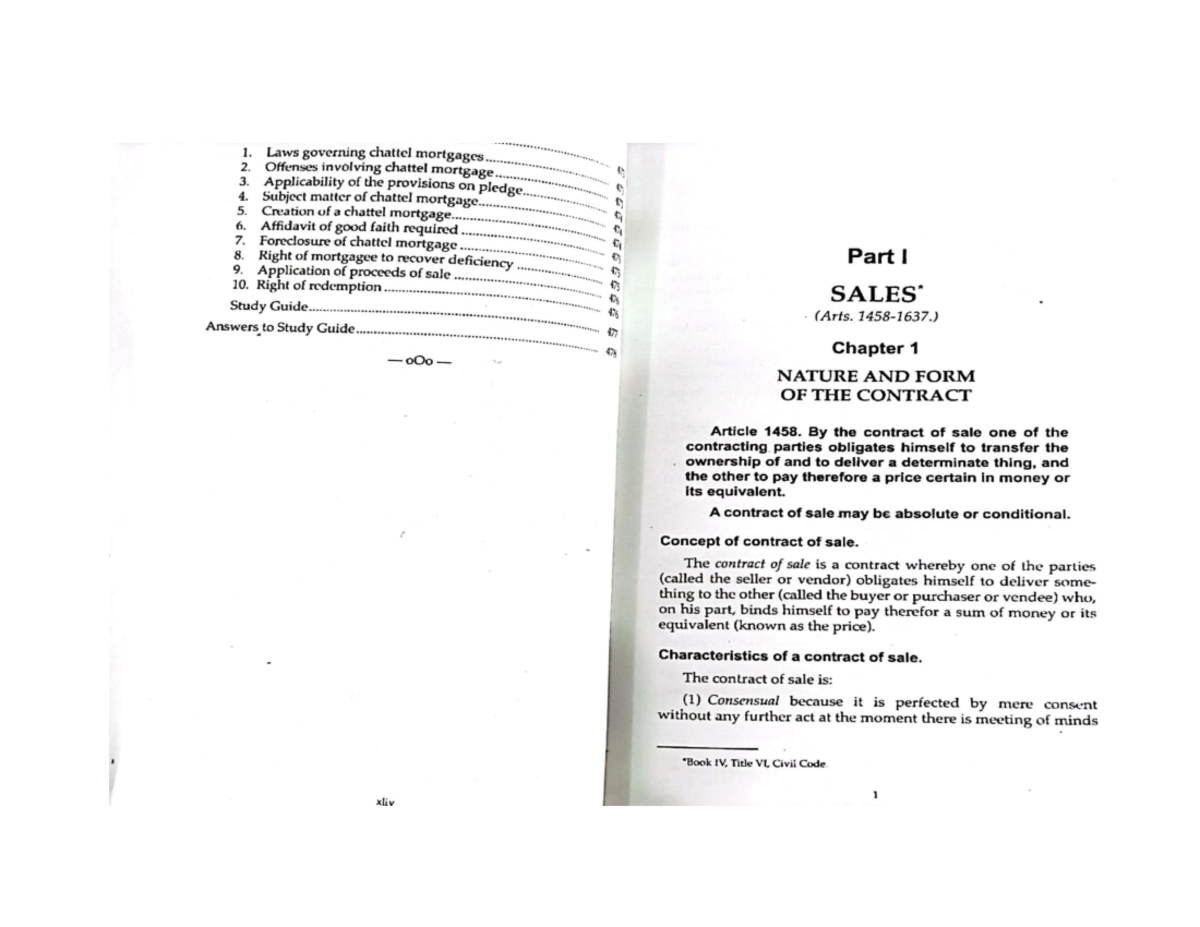 CH1 2 Law On Sales Hector De Leon Bs Accountancy Studocu