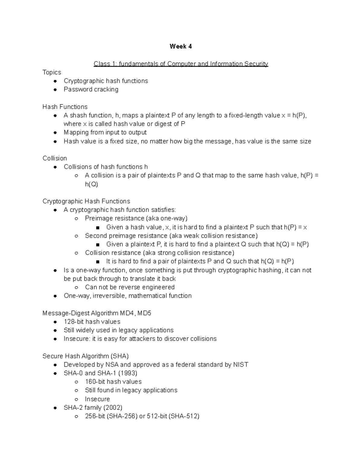 Computer Security 102 Week 4 - Week 4 Class 1: fundamentals of Computer ...