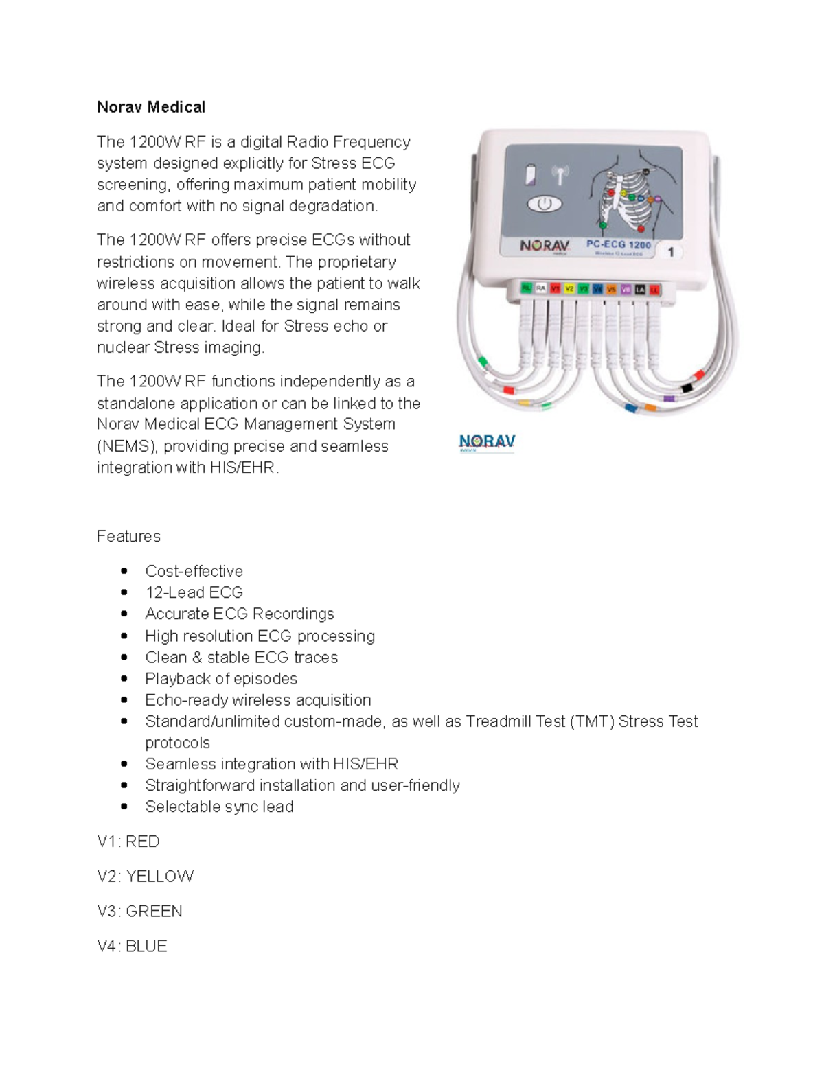 ECG - different brands of ECG with their corresponding color coding of ...