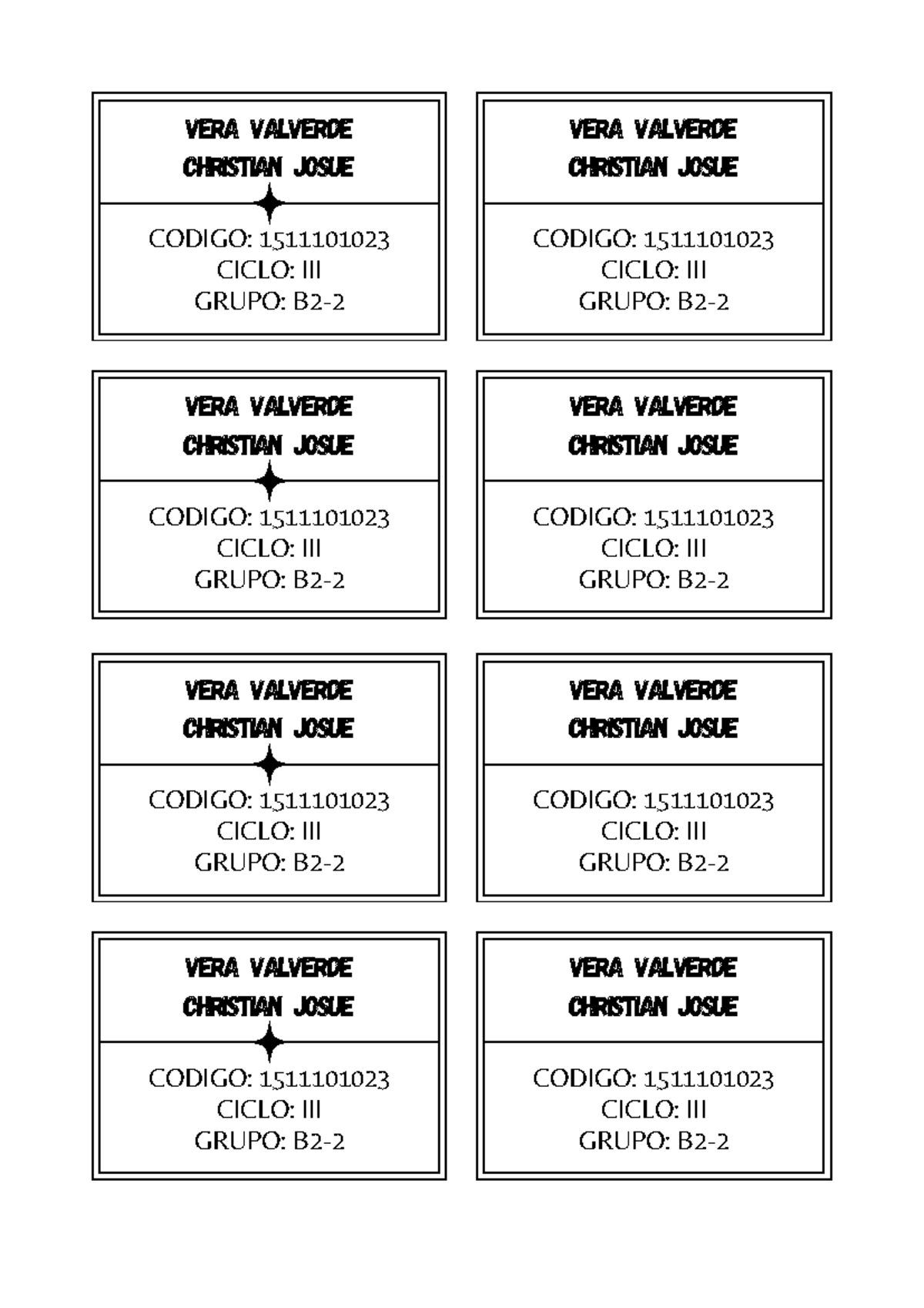 Black and White Simple Labels with Book Owner's Name Document - VERA ...