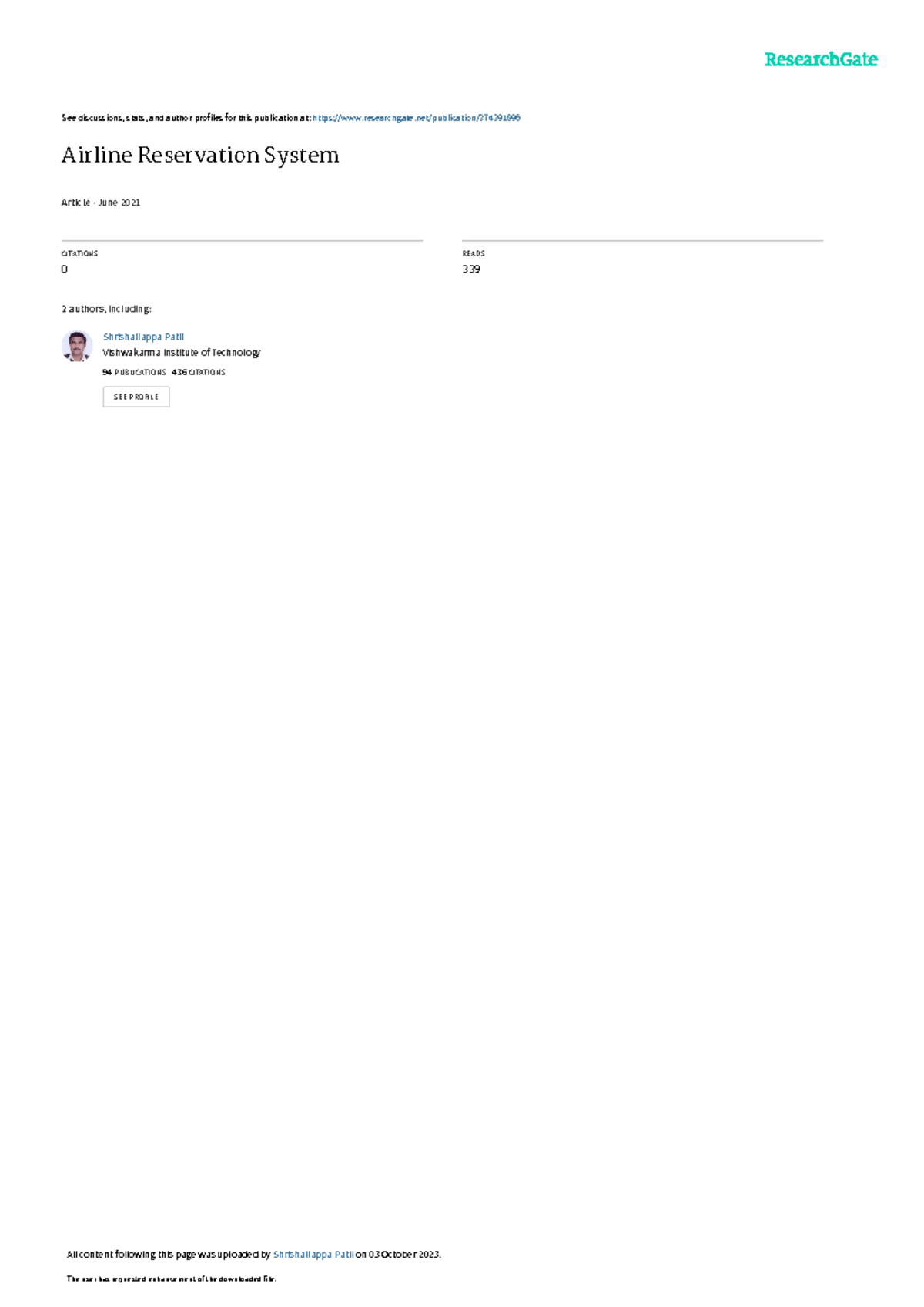 Airline Reservation Ijisrt 2021 - See discussions, stats, and author ...