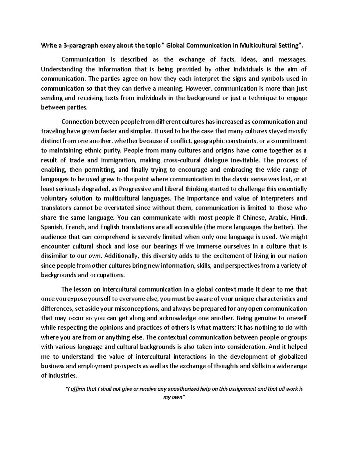 DEL Castillo Assignment 2 - Write a 3-paragraph essay about the topic ...