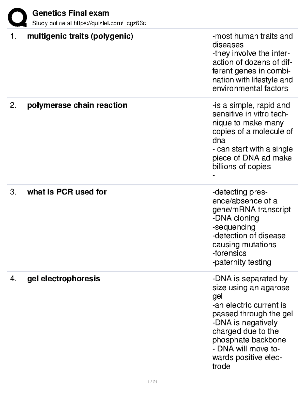 Genetics final Exam - Study online at quizlet/_cgz66c multigenic traits ...