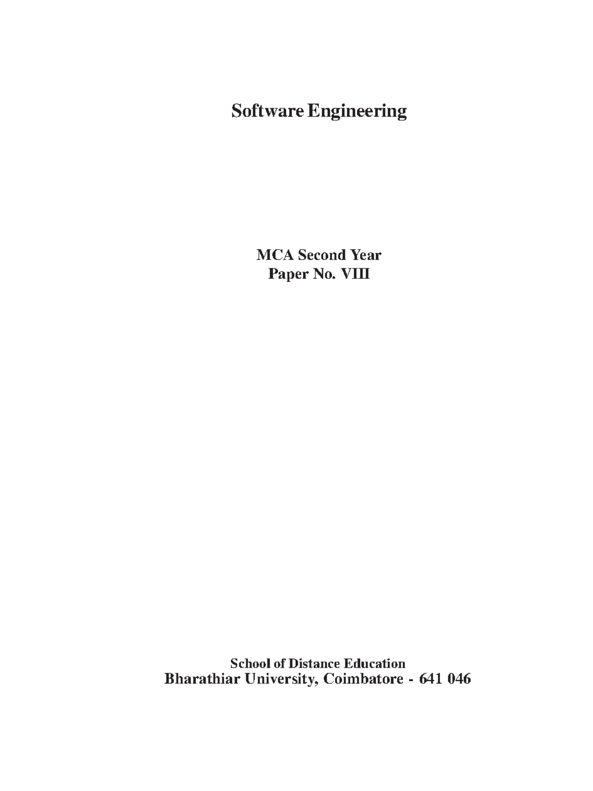 Software Engineering - Software Engineering School of Distance ...