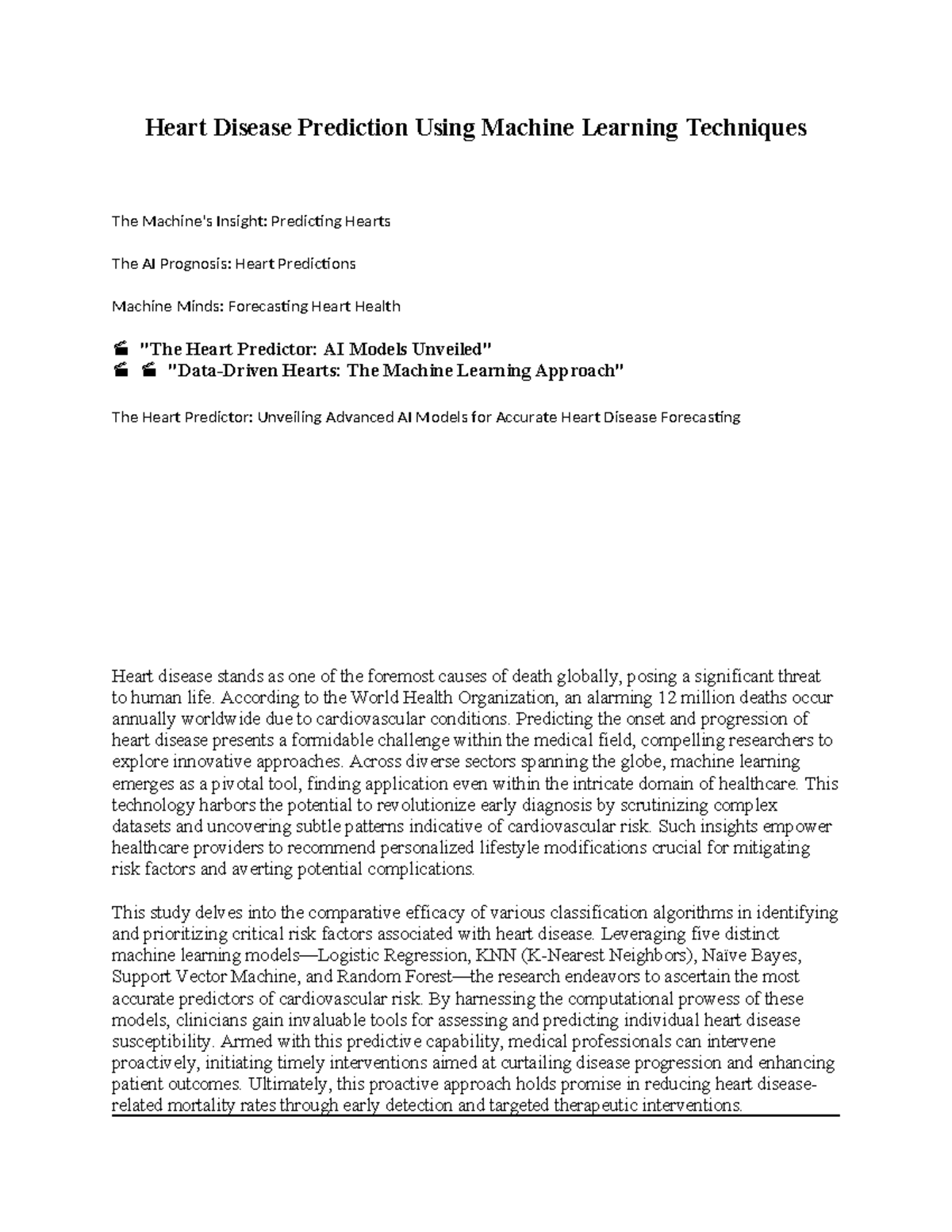 New Microsoft Word Document - Heart Disease Prediction Using Machine ...