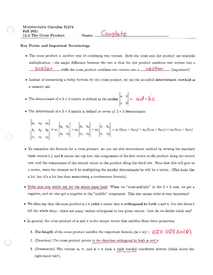 Section 12.3 Multivariable - Multivariable Calculus M273 Fall 2021 12 ...