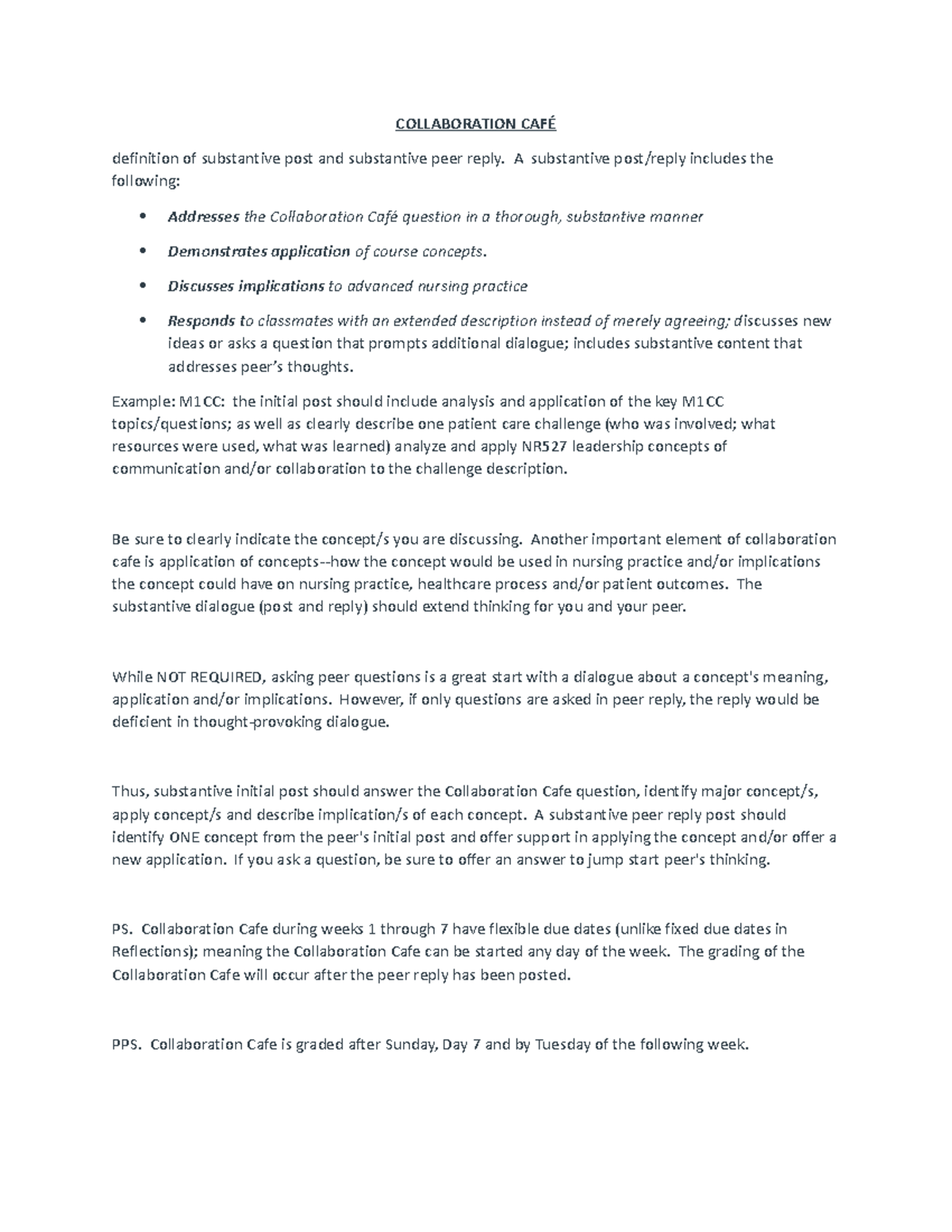 Collaboration CAFE - COLLABORATION CAFÉ definition of substantive post ...