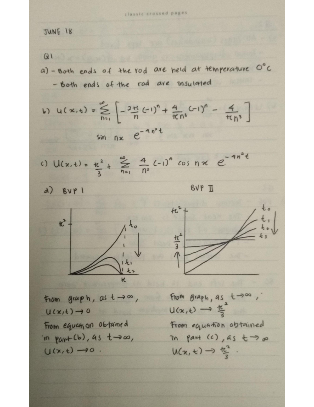 Ans JUNE 18 - PAST YEAR - classic crossed pages JUNE 18 Q1 a) Both ends ...