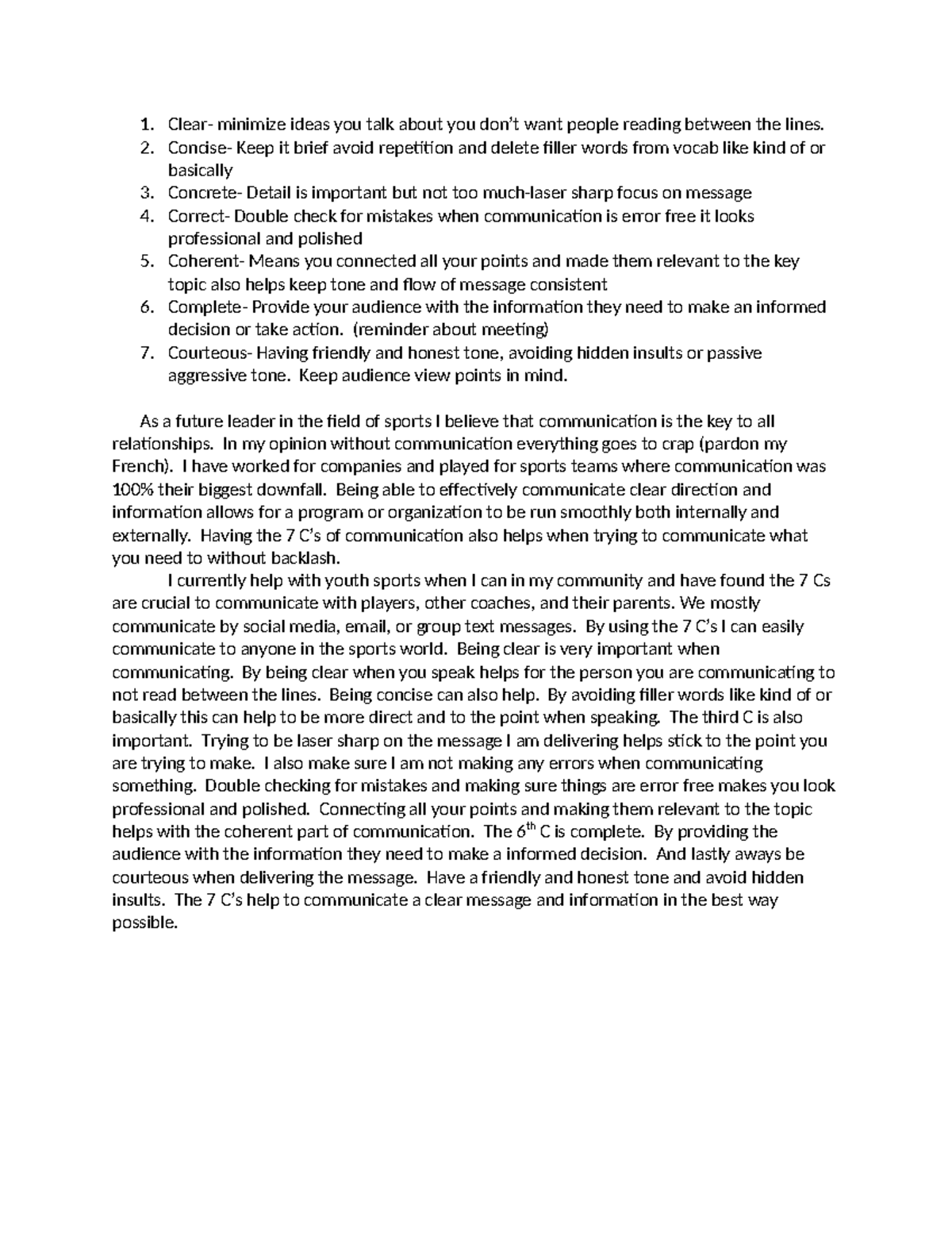 7 C's of communication - 7 cs communiation - Clear- minimize ideas you ...