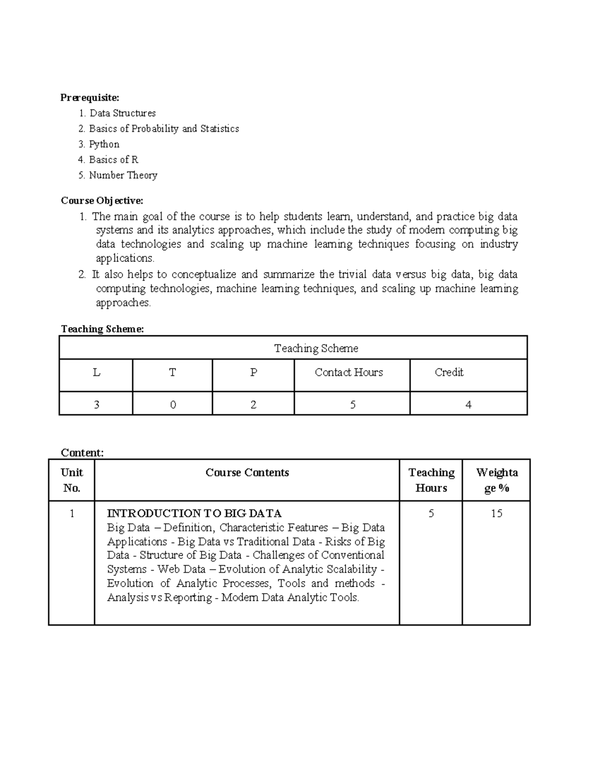 BDA CO PO - Big Data Analytics - Prerequisite: 1. Data Structures 2 ...