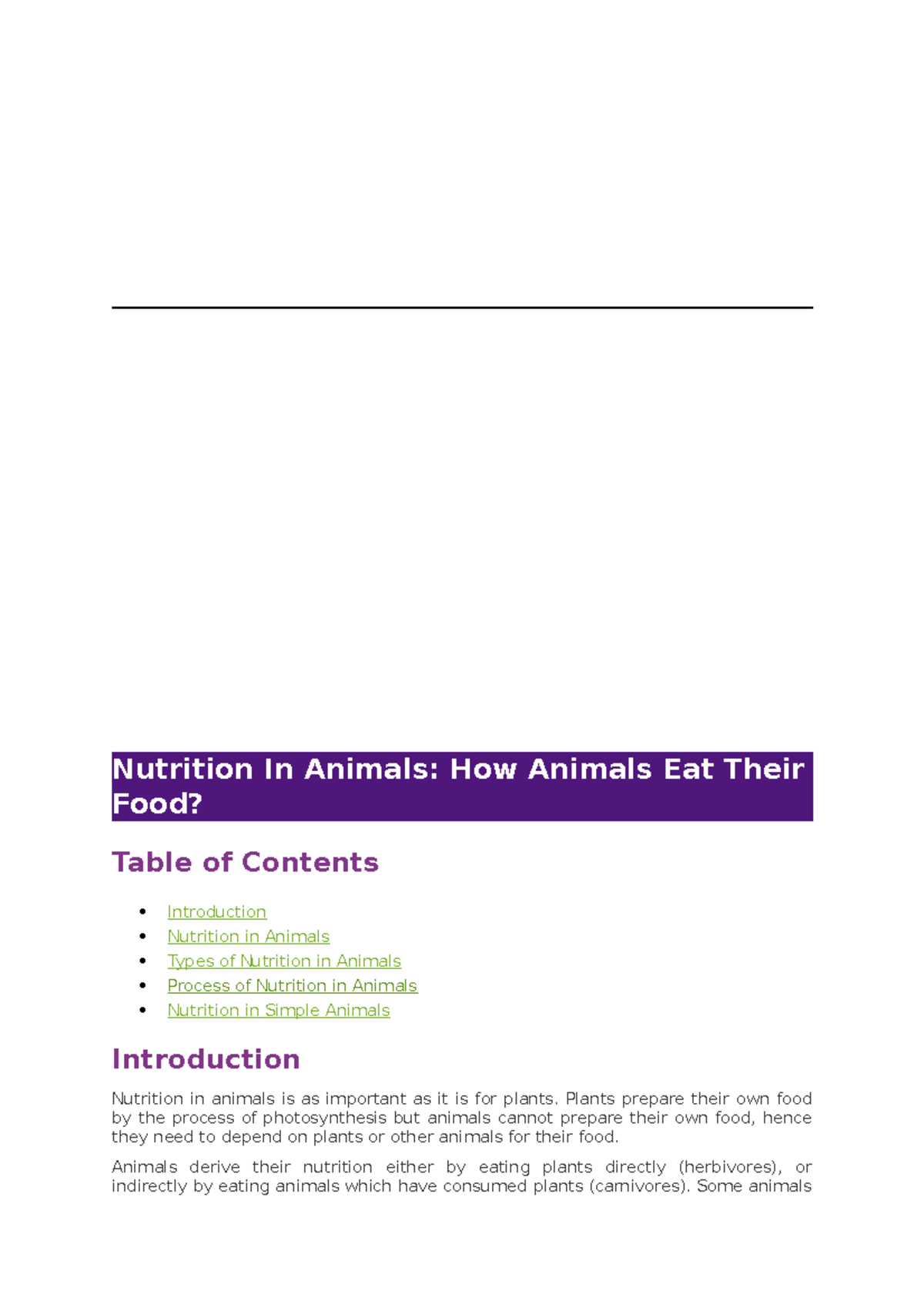 Upload 2 - Nutrition In Animals - Nutrition In Animals: How Animals Eat ...