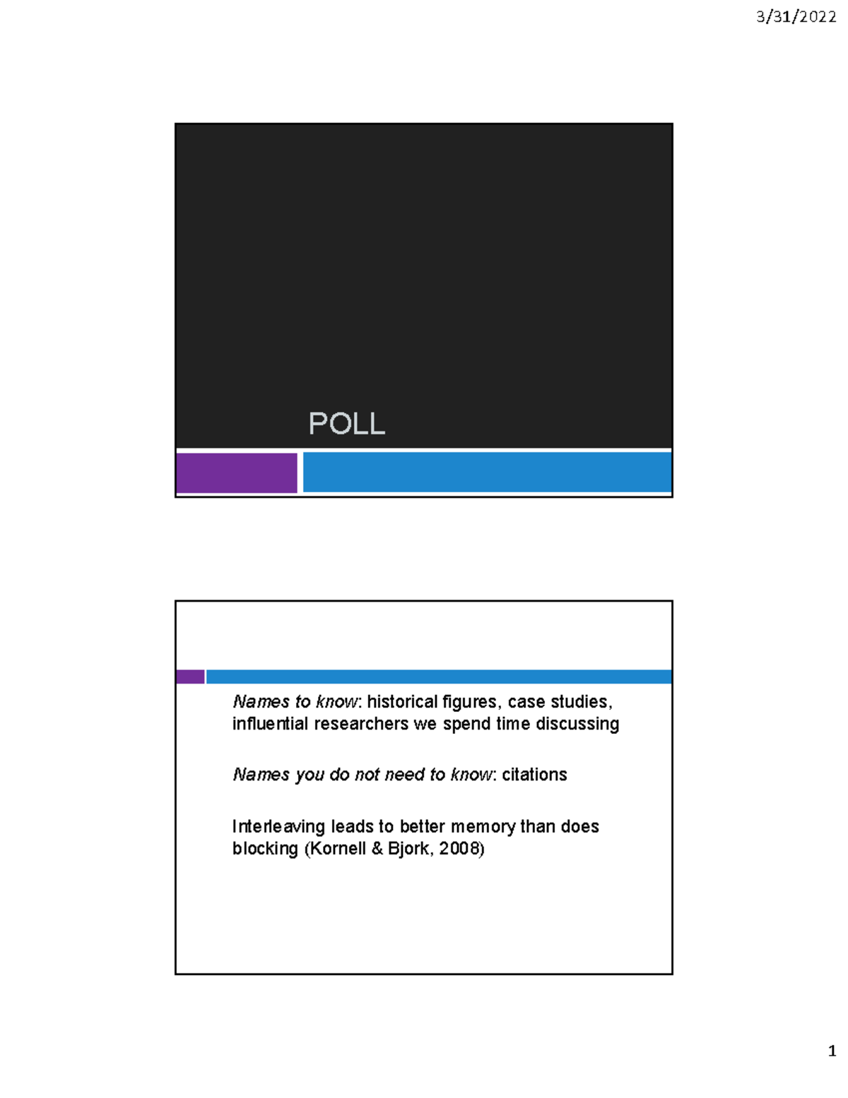 Psych 10 - Professor Clark - Research methods slides - POLL Names to ...