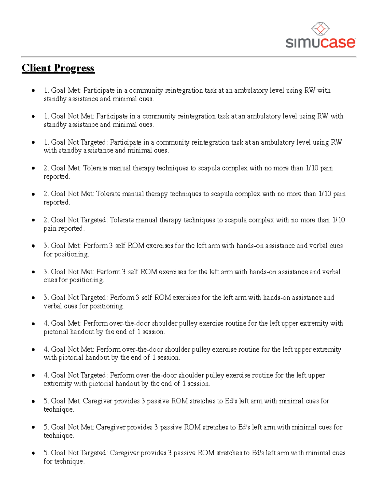 Client Progress - Ed Simucase - Studocu