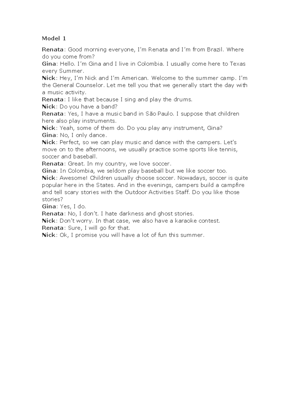 Week 5-Model 1-Dialogue - Model 1 Renata : Good morning everyone, I’m ...