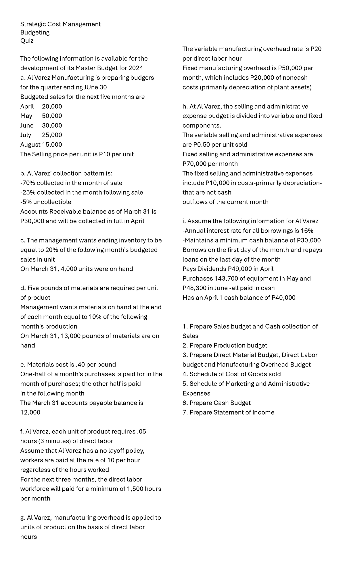 Budgeting-QUIZ - Summary ISBN - International Standard Book Number ...