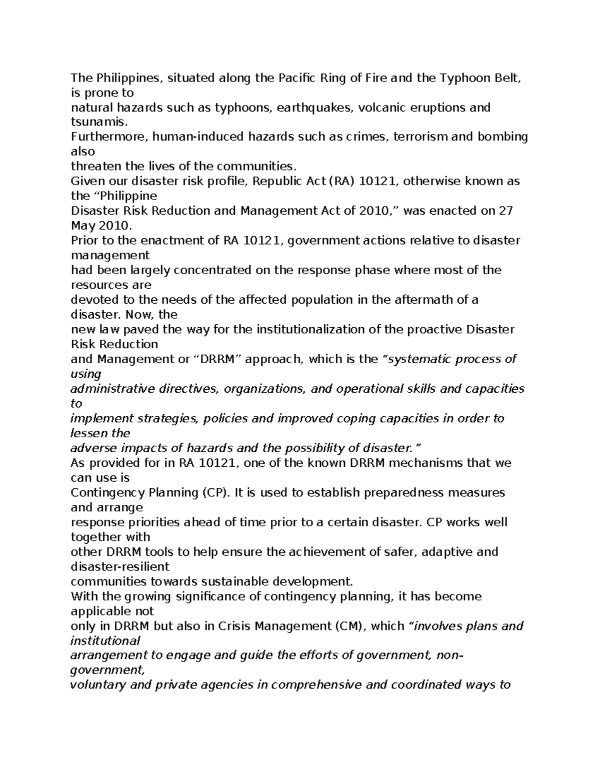 Intro - docs - The Philippines, situated along the Pacific Ring of Fire and the Typhoon Belt, is ...