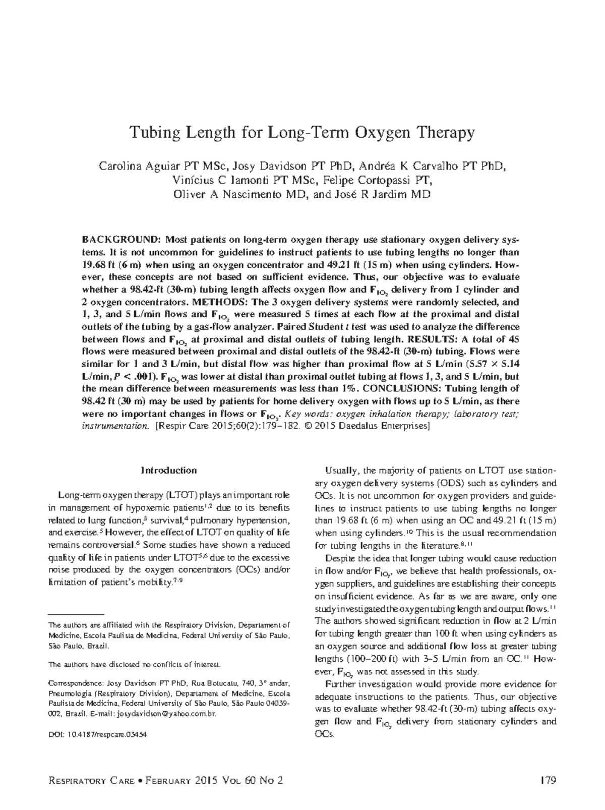 Tubing Length for Long-Term Oxygen Therapy - It is not uncommon for ...