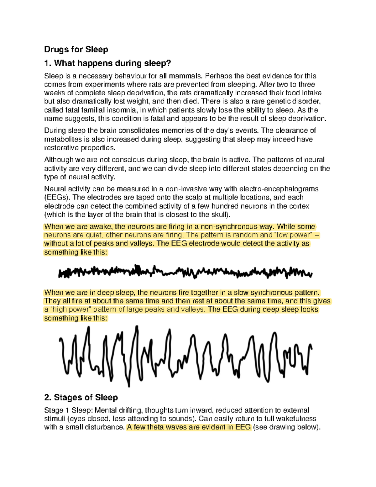 Chapter 5 Drugs for Sleep - Drugs for Sleep 1. What happens during ...