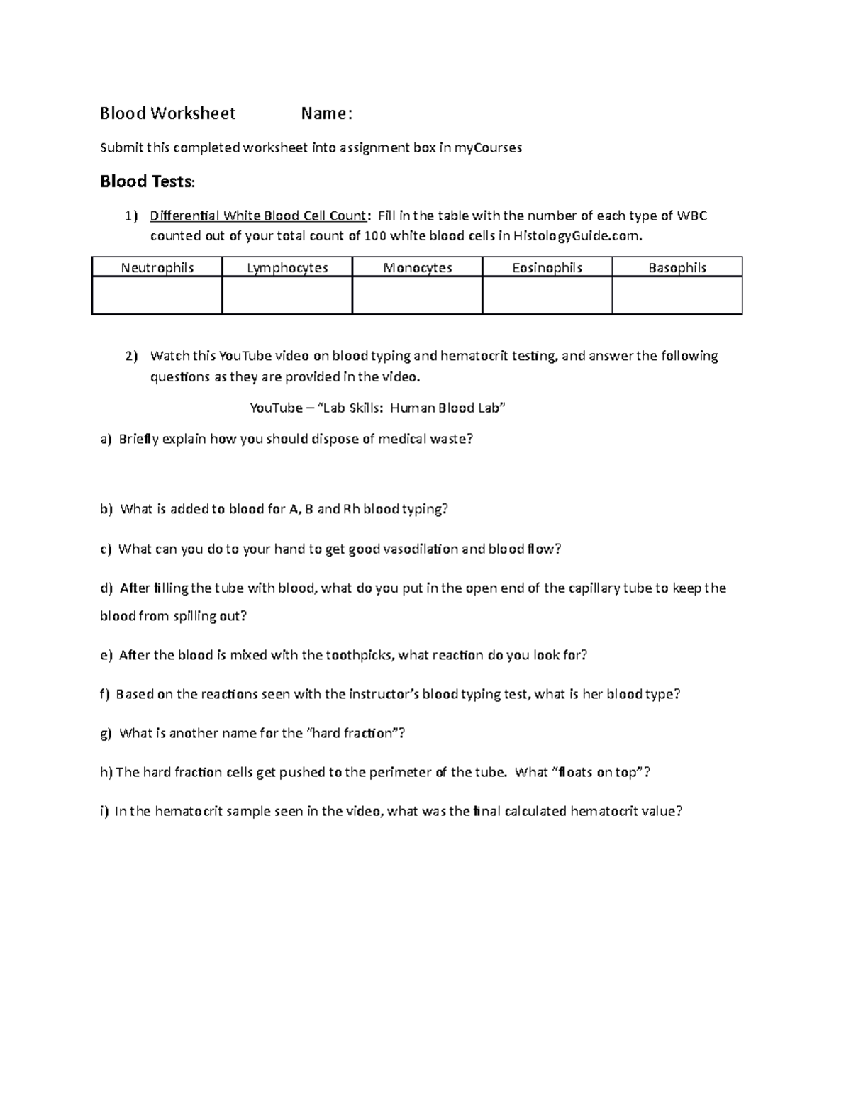 Blood Worksheet Mastrangelo - Blood Worksheet Name: Submit this ...