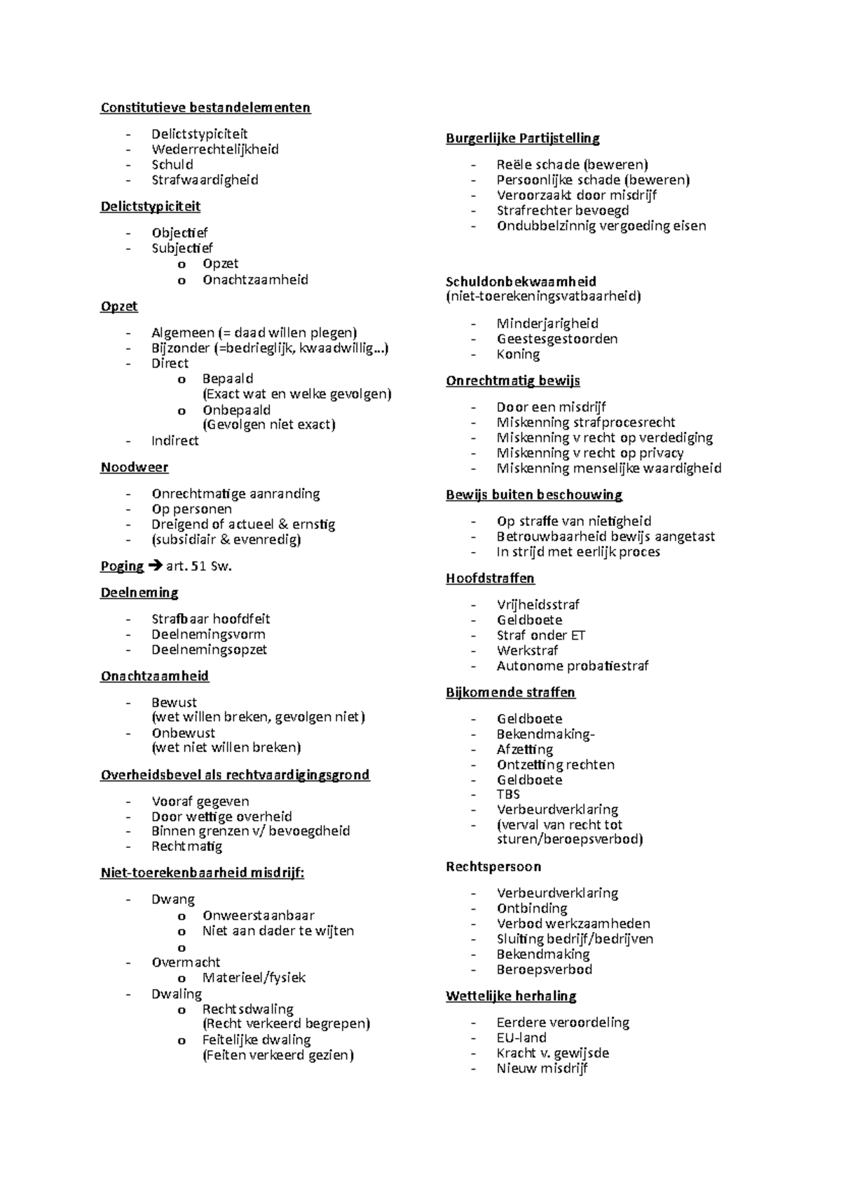 Cheat Sheet - Schema toepassingsvoorwaarden - Constitutieve ...