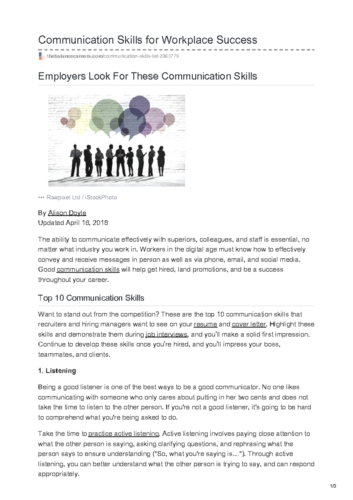 Communication Skills for Workplace Success - Communication Skills for ...