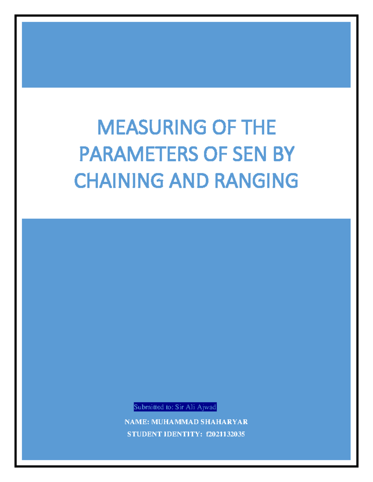 Chaining of the SEN building - Then we start marking Survey points ...