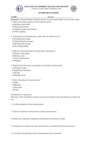 ORAL Communication Reviewer 2nd Quarter - ORAL COMMUNICATION REVIEWER ...