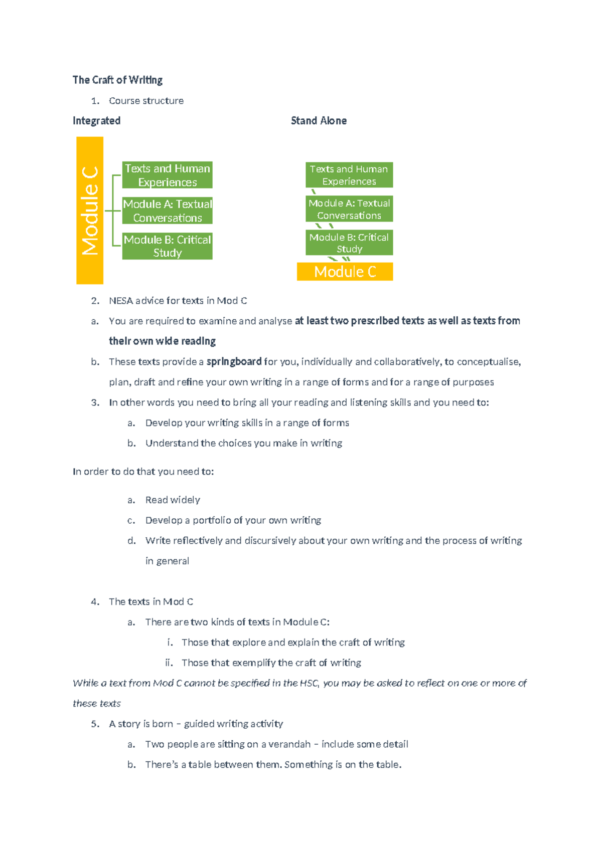 Notes for craft of writing eta 2 - ####### The Craft of Writing ...