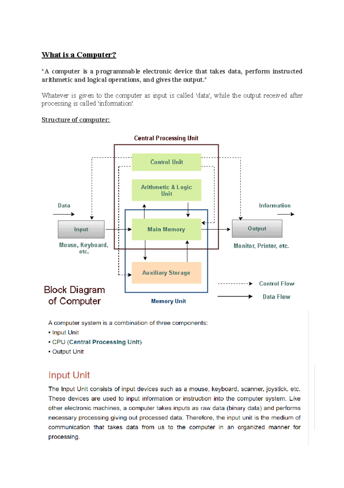 Computer Fundamental 2 - What is a Computer? " A computer is a ...